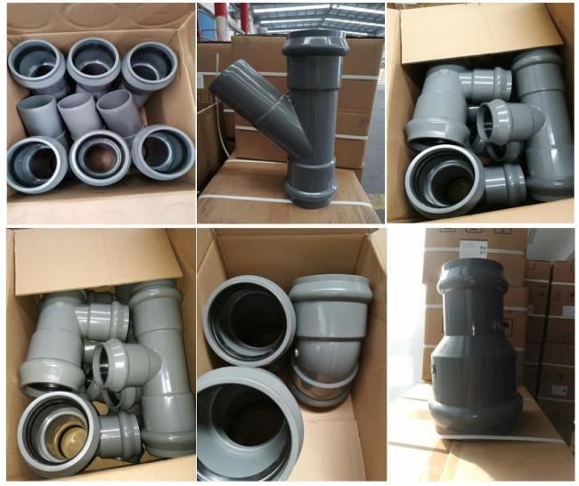 UPVC Pn10 DIN Standard Flange Coper Threaded Y Type Pipe Fitting Tee with Rubber Ring