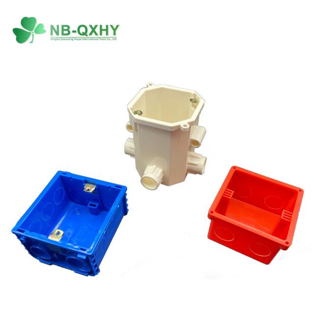 China 20mm Plastic Red Color Square Conduit Enclosure Wire Switch Box
