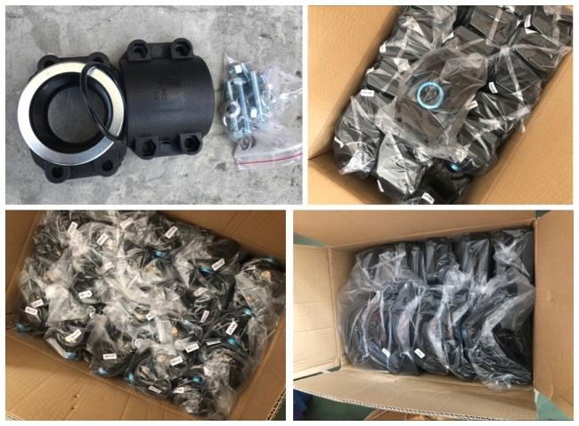Black PP Compression Clamp Saddle Single Outlet for Connecting Pipe Hoses