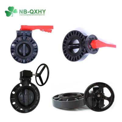 China Modus de condução manual da válvula de borboleta de uma peça UPVC para irrigação industrial e agrícola à venda