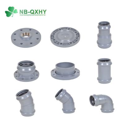 Cina DIN Standard PVC Pipe Fitting con anello di gomma Spessore della parete Pn10 Bianco e blu in vendita