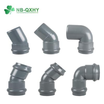 Cina 20 mm a 400 mm PVC UPVC tubi di plastica Fitting anello di gomma comune tubo gomito di lunga durata in vendita