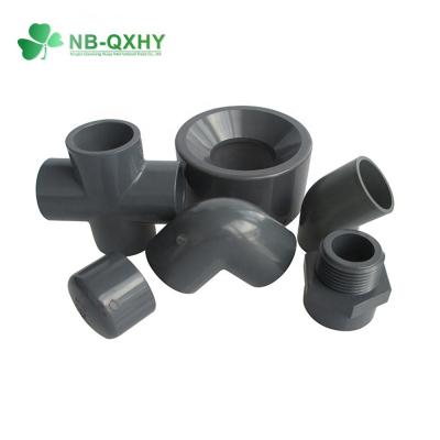 Cina Radiazione UV Pn16 Spessore della parete DIN Plastico standard PVC Tee Elbow Coupling Pipe Fitting in vendita
