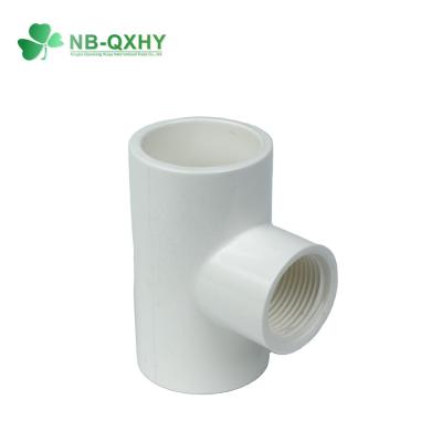 Cina 1/2 pollice a 1 pollice Sch40 Pipa di plastica adatta Tee PVC femminile Tee con codice testa rotonda in vendita