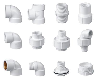Cina Collegamento adesivo PVC UPVC BSPT/BS Standard Maschio/Femmina gomito a filo ridotto con tappo in vendita