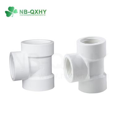 Cina 6000LBS Pressione nominale Bianco UPVC PVC BSPT Reduttore femminile a filo Tee per l'approvvigionamento idrico in vendita