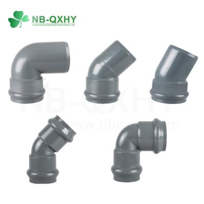 Cina Codice Testa Rotonda UPVC DIN Pipe Fitting 22,5/45/90 Deg Elbows for Water Supply US 0/Piece in vendita