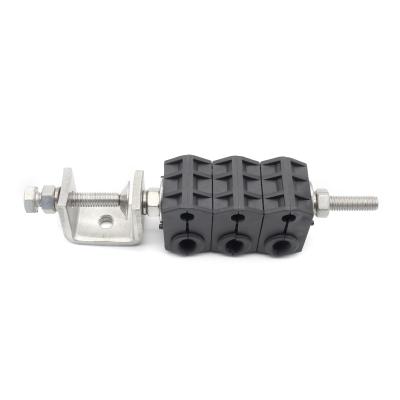 6 Cable Capacity Customized Single hole three way power cable feeder clamp Fiber