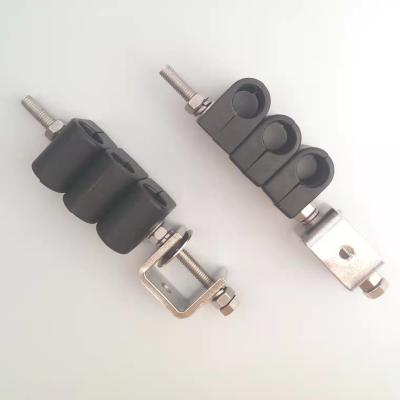 Black Finish 304 Stainless Steel Double Hole Fiber Cable Hangers RF 1/2" Feeder