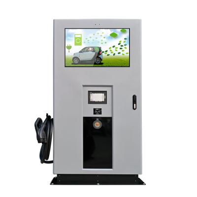 China Nominal Input Voltage 380 VAC ± 15% Chademo CCS Fast Charging Advertisement Screen for 60kW EV Car Charging Station Machine for sale