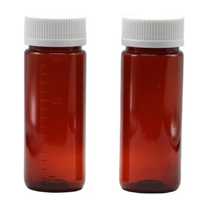 Cina SCREW CAP Bottiglia in PET marrone da 150 ml per supplementi di liquidi di plastica e coperchi di sicurezza per bambini in vendita