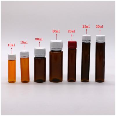 Cina Bottiglia per liquidi orali PET Amber Brown da 15 ml con tappo a prova di manomissione per imballaggi medici in vendita