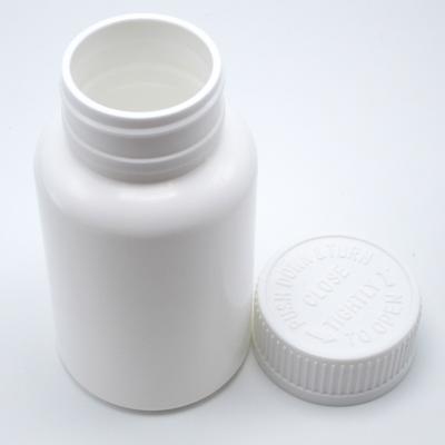 China Vaso de plástico PE redondo para tabletas sólidas Capsula de almacenamiento de 150 ml Blanco en venta