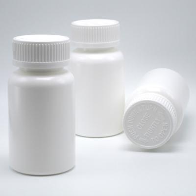 China Vaso de plástico PE redondo para tabletas sólidas Capsula de almacenamiento de 150 ml Blanco en venta