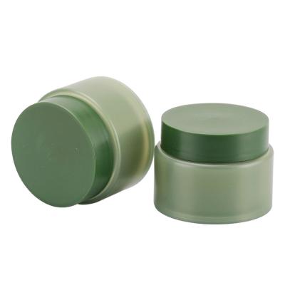 Cina Contenitori di vetro cosmetici verdi di vetro dei barattoli 15g di Matcha per i prodotti di cura di pelle in vendita