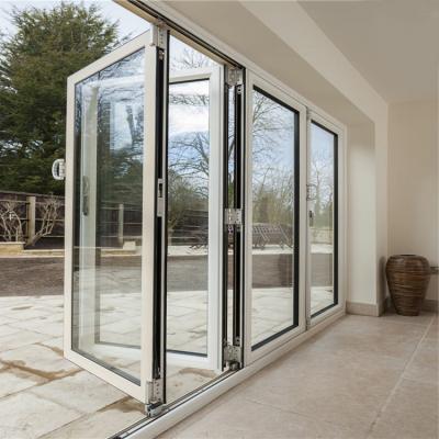 중국 Exterior Plastic UPVC / Pvc Glass Sliding Folding Door Windproof 판매용