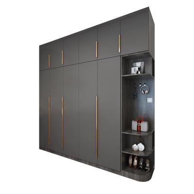 Chine le carton gris de mélamine de 18mm a adapté le meuble de rangement aux besoins du client individuel de chambre à coucher de garde-robe à vendre
