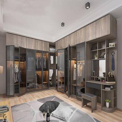 Chine promenade de vestiaire de garde-robe adaptée aux besoins du client par porte épaisse de 18-22mm dans le cabinet à vendre