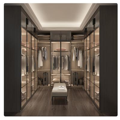 Chine promenade de vestiaire de garde-robe adaptée aux besoins du client par porte épaisse de 18-22mm dans le cabinet à vendre