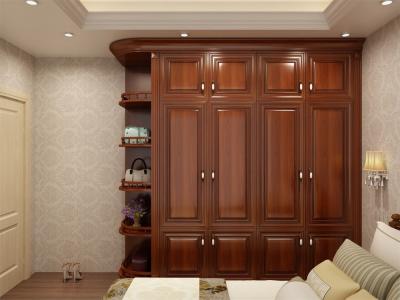 Chine Garde-robe en bois de stockage de garde-robe moderne de chambre à coucher de noix de chêne rouge belle à vendre