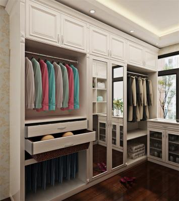 Chine Garde-robe en bois de stockage de garde-robe moderne de chambre à coucher de noix de chêne rouge belle à vendre