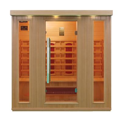 China 2025 High Quality Low EMF 3 Person Hemlock Dry Steam Carbon Fiber Heating Panels Sauna Rooms for sale