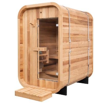 China 2025 Eco-Friendly Wet Steam Red Cedar Traditional Steam Sauna room with Resonance Speaker for sale
