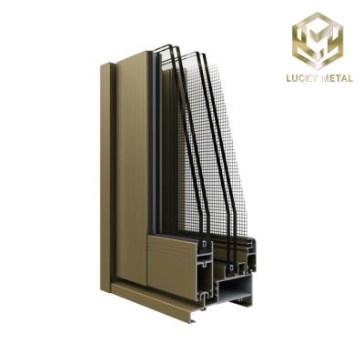 China Brandbestendig 2,5 mm wanddikte Aluminium deurframe profiel voor hoge gebouwen Te koop