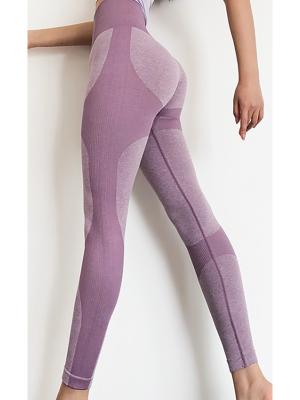 China Seamless Jacquard Yoga Leggings Slim Fit With Elastic Waistband for sale