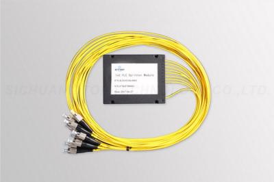 中国 1x8 PLCの光ケーブルのディバイダーのABSブラック ボックス カセット2.0mm/3.0mmのピグテール 販売のため