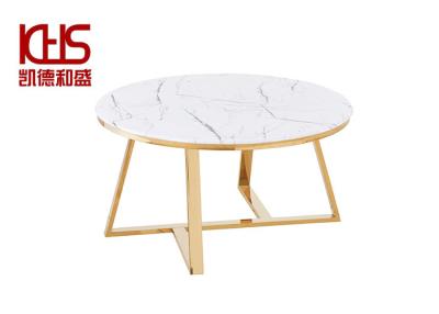 Cina White MDF Marble Effect Coffee Table Modern Minimalist MDF End Table in vendita