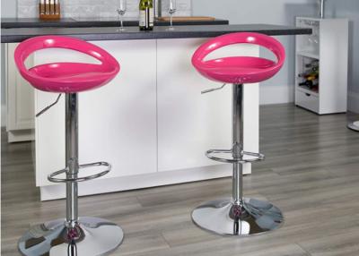 Cina PP ABS Fuchsia Barbie Pink Adjustable Bar Stool With Electroplating Base in vendita