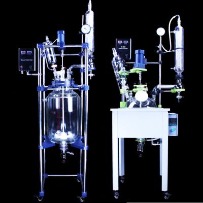 China Electric Stirred Hot Sale Glass Distillation Pilot Plant Vaccum Distiller 30L Large Batch Reactor Vessel 20 L Reaction for sale