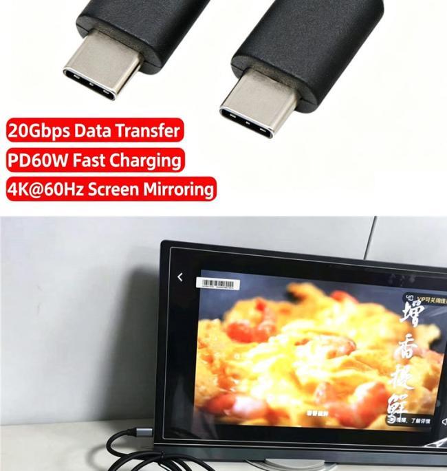 4K HD Video 60W PD Charging USB3.2 Gen2 Type C to Type C Data Cable for Phone Laptop 4K HD Video 60W PD Charging USB3.2 Gen2 Type C to Type C Data Cable for Phone Laptop