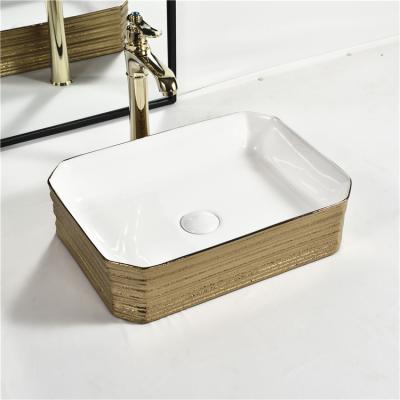 Cina Hotel Bagno Sanitario Articoli di rivestimento Dorato Punteggio Faccia Vasca da lavaggio a mano in vendita