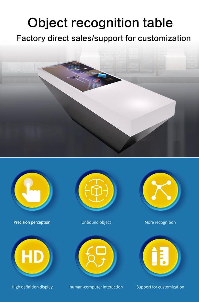 43'' Object Recognition Restaurants Smart Digital Interactive Multitouch Screen Coffee Table For Education