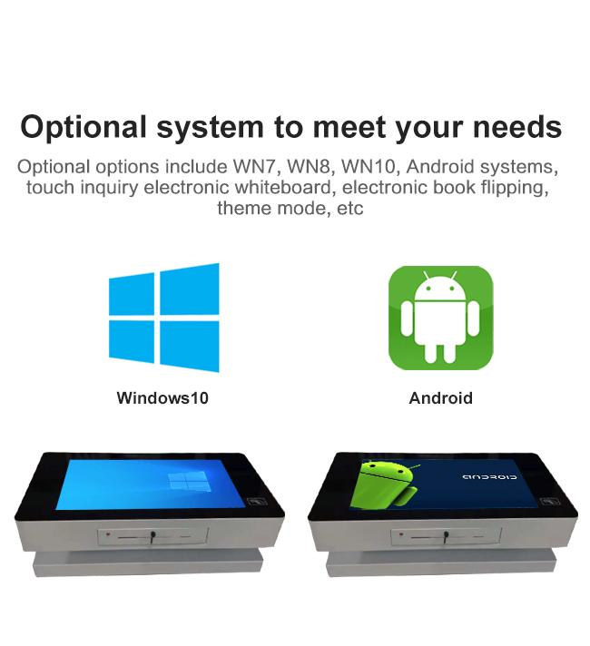 Multi-touch interactivo modificado para requisitos particulares del té de 55 pulgadas del tacto del café del juego del LCD de la tabla del quiosco elegante del jugador con la PC /Android de Windows