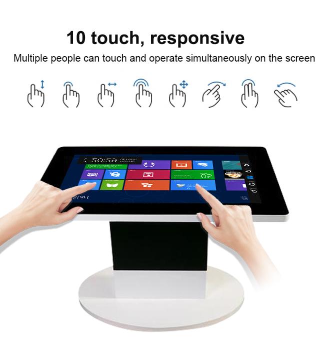 55インチのスマートなWindowsのタッチ画面のコーヒー テーブルの会議のゲームの広告の相互接触監視テレビのテーブル