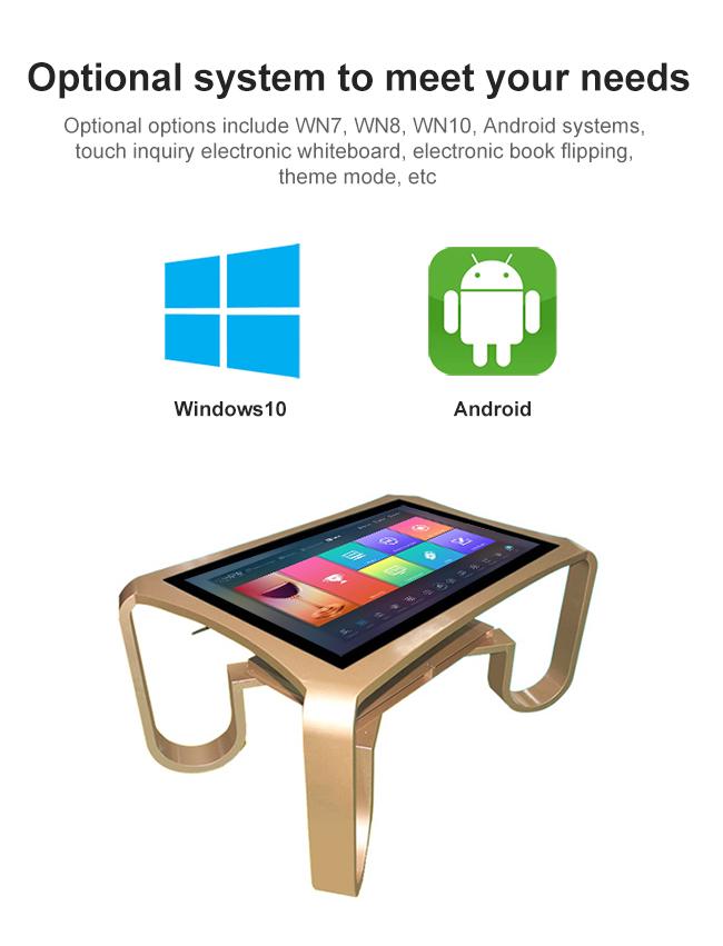 Schermo di pubblicità LCD online di Digital dell'esposizione del centro commerciale di tocco della Tabella di Windows del tavolino da salotto a 43 pollici del touch screen