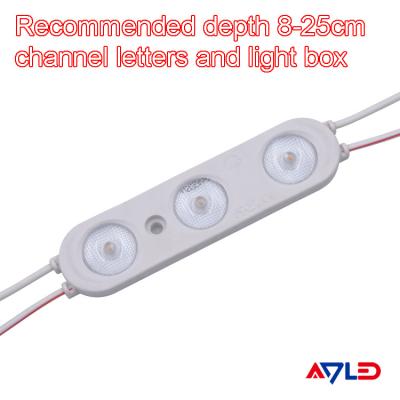 Κίνα Ενότητα οδηγήσεων συνεχές ρεύμα 12V 2.5W ενότητες 170 βαθμού SMD 2835 IP67 3 LEDs οδηγήσεων φακών προς πώληση