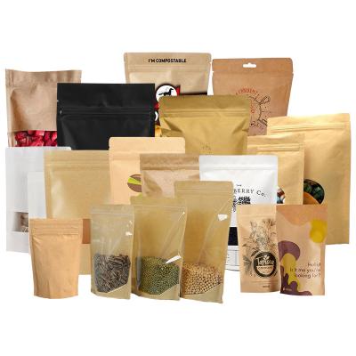 China Custom Printing Food Zipper Bag With Window For Coffee Snacks Tea Packaging for sale