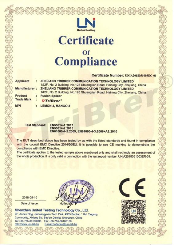 CE - Zhejiang Tribrer Communication Limited