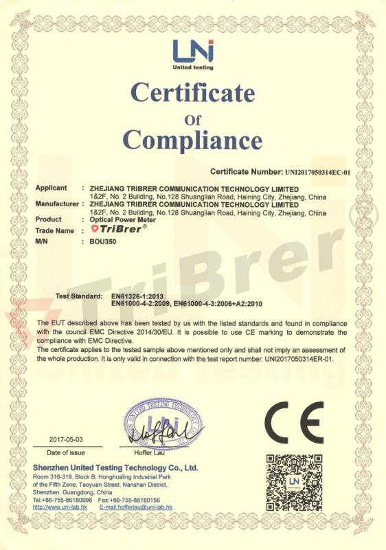 CE - Zhejiang Tribrer Communication Limited