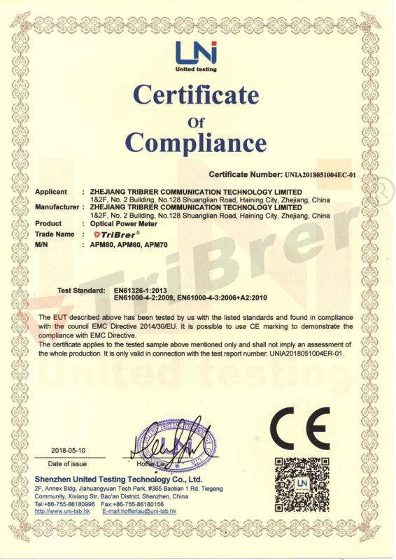 CE - Zhejiang Tribrer Communication Limited