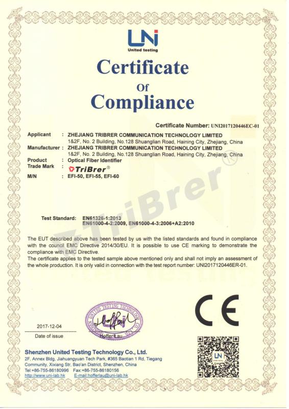 CE - Zhejiang Tribrer Communication Limited