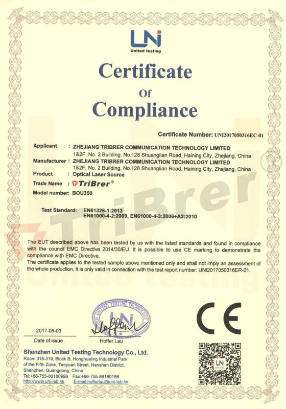 CE - Zhejiang Tribrer Communication Limited