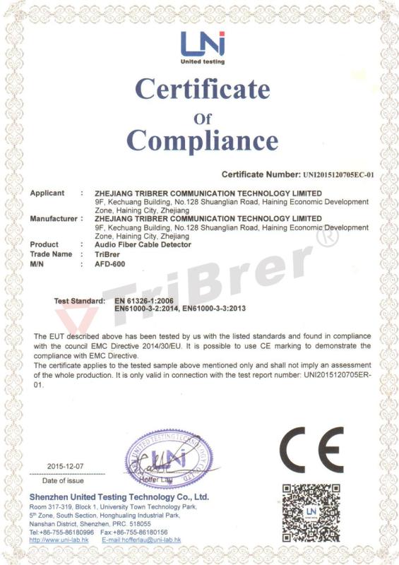 CE - Zhejiang Tribrer Communication Limited
