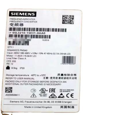 中国 6SL3210-1SE31-0AA0光量制御のSiemensモジュラーPLCの専門家 販売のため