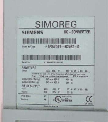 中国 保証12か月のの6RA7081-6DV62-0 SiemensモジュラーPLCはモデルによって変わる 販売のため