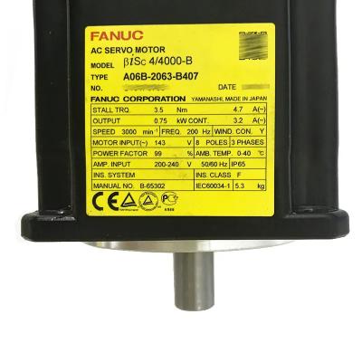 China A06B-2063-B407 1 motor servo del pedazo MOQ Fanuc AC/DC para la automatización industrial en venta